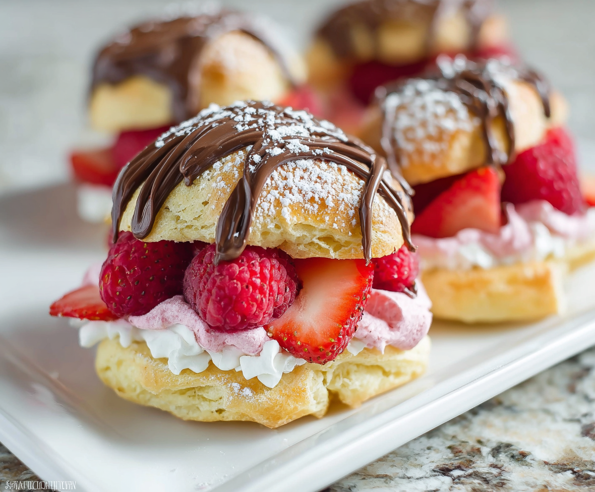 Easy Nutella Strawberry Cream Puffs